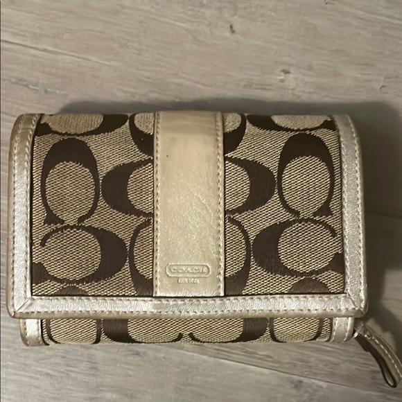 Coach | Bags | Coach Brown And Cream Wallet Uc | Poshmark